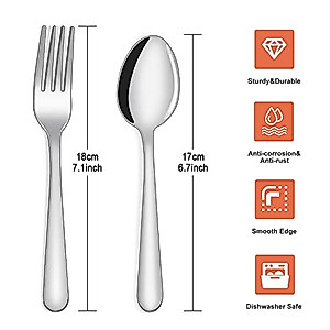 24-piece Forks and Spoons Silverware Set, Unokit Food Grade Stainless Steel Flatware Cutlery Set for Home, Kitchen and Restaurant, 12 Dinner Forks and 12 Dinner Spoons, Mirror Polished&Dishwasher Safe