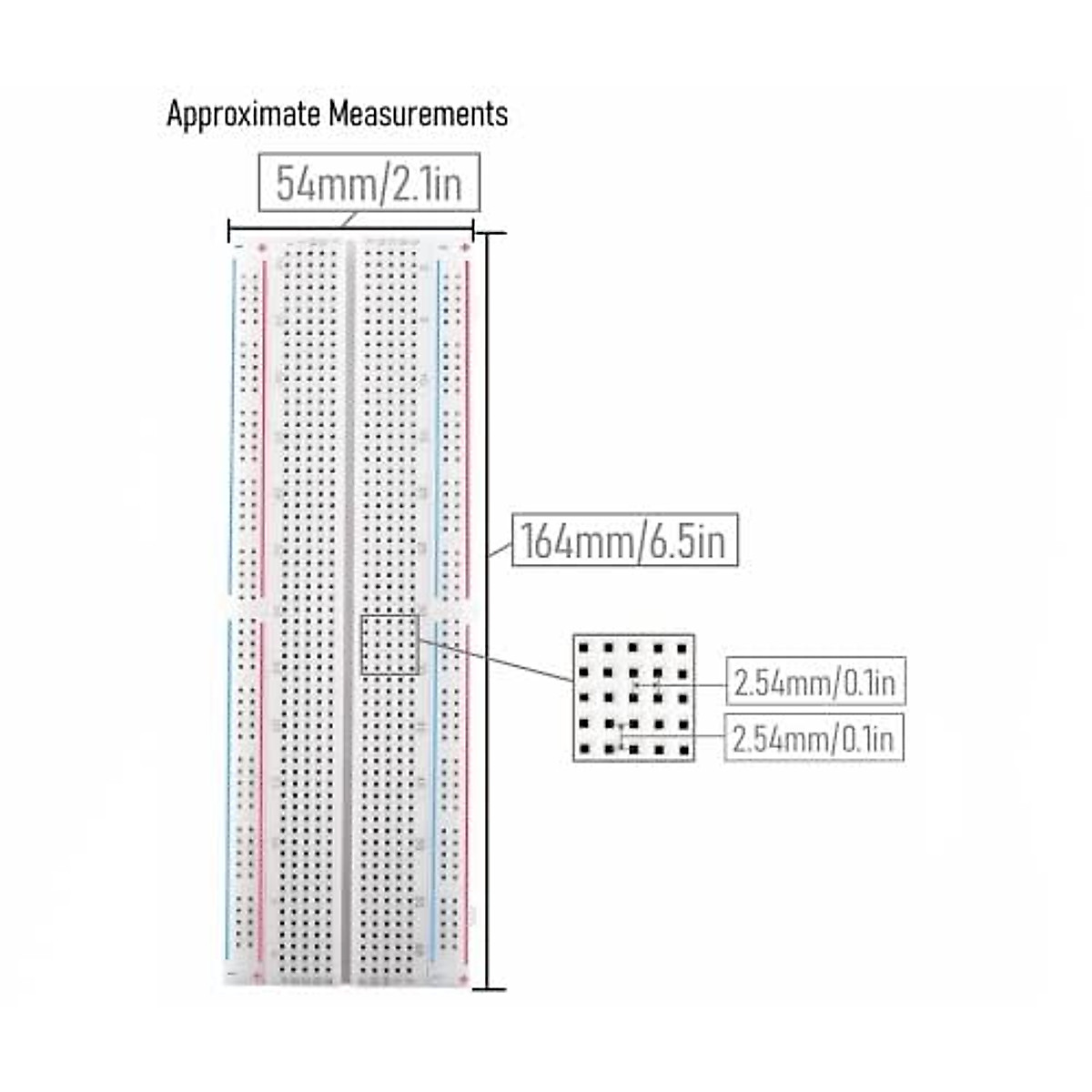 California JOS 1 PCS Breadboard 830 Point Solderless Prototype PCB Board Kit for Arduino Proto Shield Distribution Connecting Blocks