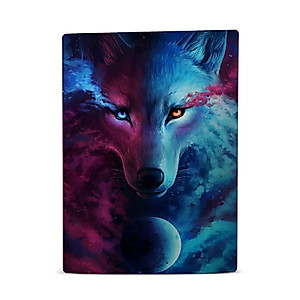 Head Case Designs Officially Licensed Jonas JoJoesArt Jödicke Wolf Galaxy Art Mix Matte Vinyl Faceplate Sticker Gaming Skin Case Cover Compatible with Sony Playstation 5 PS5 Disc Edition Console