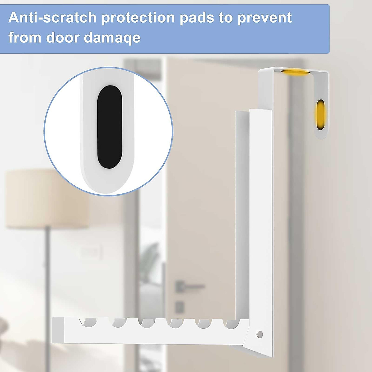 Over The Door Clothes Hanger Drying Rack,2 Pack Laundry Drying Rack Wall Mount,Portable Folding Hanging Coat Hook for Clothes/Towel/Hat for Laundry Room/Bathroom/Bedroom/Washroom/Travelling,White