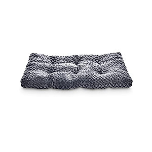 Amazon Basics Plush Pet Bed and Dog Crate Pad, Large, 40 x 27 x 3.5 Inches, Gray Swirl