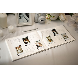 Personalized Guest Book - 11.5" x 8.5" Premium Custom Guest Signing Book with Bookmark and Blank Pages for Wedding Reception Table Decoration Engagement Birthday Party Event, Taupe