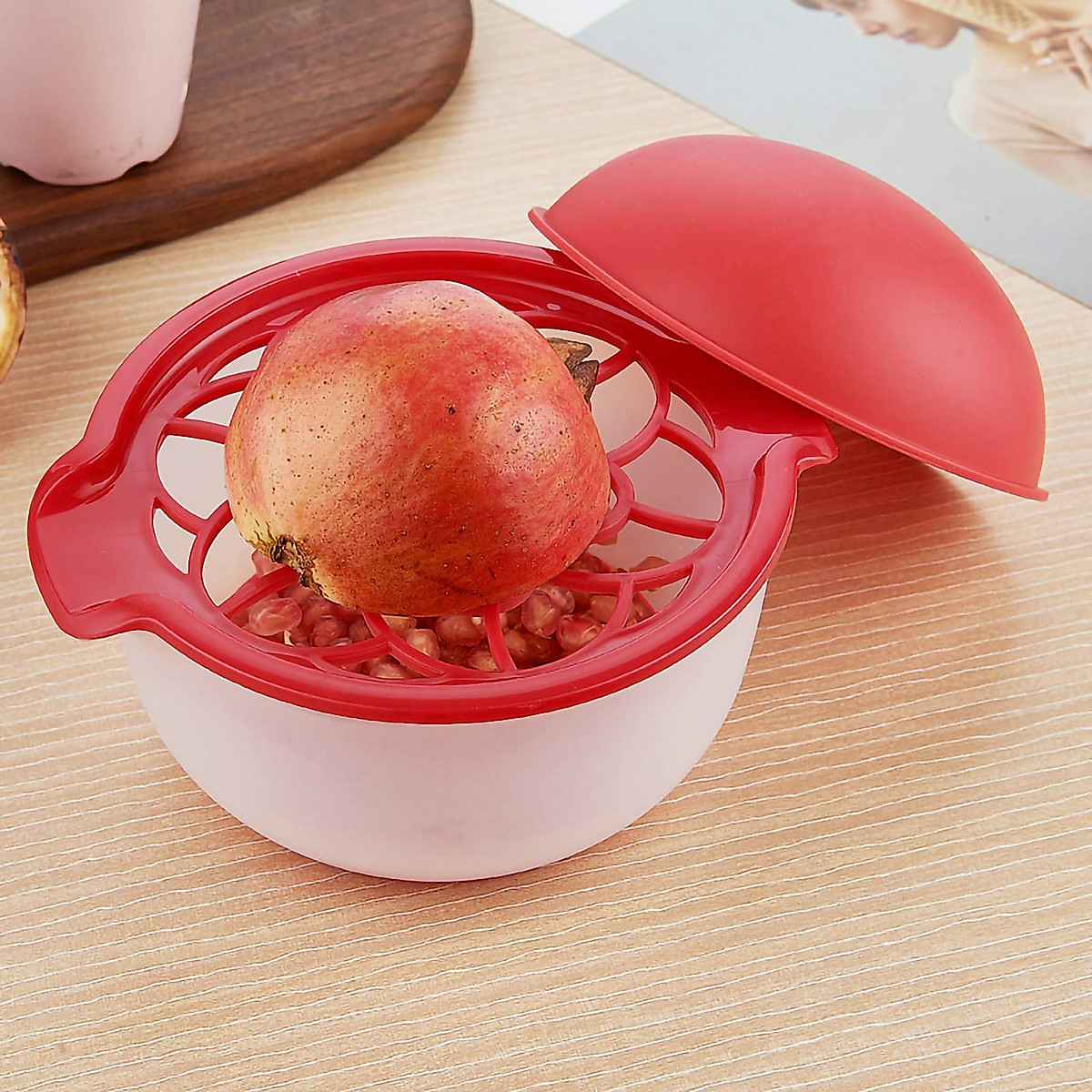 Camidy Silicone Pomegranate Bowl Pomegranate Peeler Deseeder Pomegranate Peeling Tool Kitchen Goods Organizer Accessories Supplies for Removing Seed