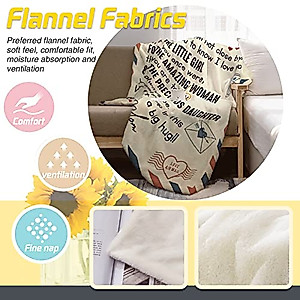 Maynofu to My Daughter Blanket from Mom, Daughter Gifts Letter Printed Throw Blanket Birthday Gifts Christmas Blankets for Bed Couch Living Room (50”x60“)