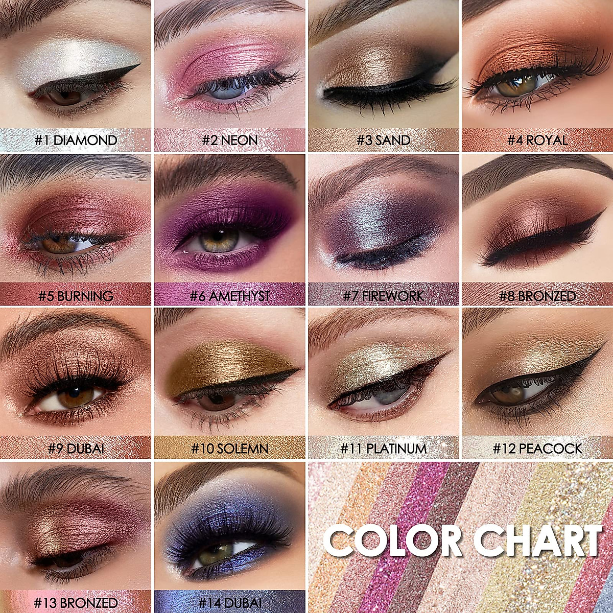 FOCALLURE Liquid Glitter Eyeshadow,Long Lasting Glitter Eyeliner,Waterproof Metallic Shimmer Eye Shadow,Quick-Drying Formula,Multi-Dimensional Eye Looks,AMETHYST