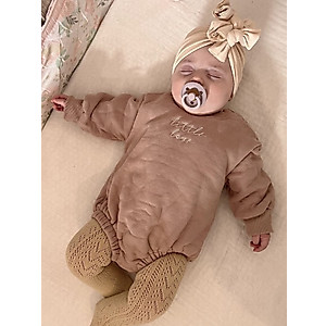 FYBITBO Baby Girl Boy Crewneck Sweatshirt Bubble Romper Long Sleeve Shirt Onesie Valentines Day Outfit Fall Clothes (Little Love Pale Purple,0-3 Months)