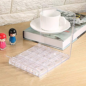 Fishlor Bead Container, 20 Grids Transparent Acrylic Nail Art Decorations Storage Box Rhinestone Beads Container Case