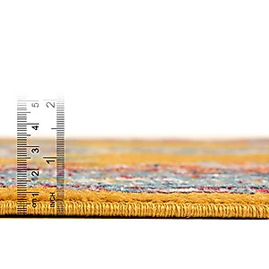 Unique Loom Parker Collection Area Rug - Merakli (4' 1" x 6' 1" Oval, Yellow/ Brown)