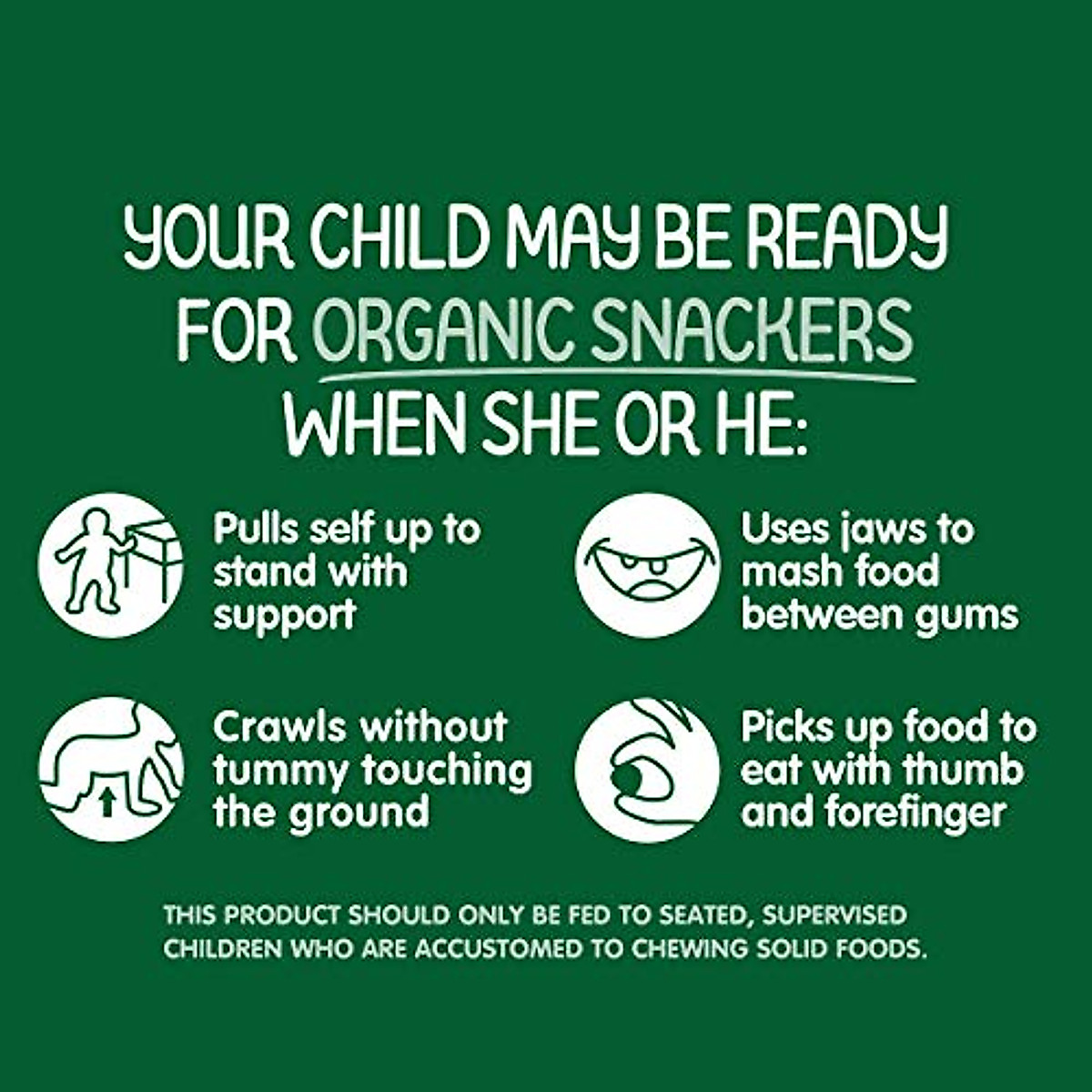 Happy Baby Organics Snackers Baked Grain Snack, Creamy Spinach & Carrot, 1.5 Ounce (Pack of 6)