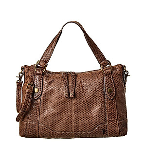 Frye Melissa Snake Medium Satchel Cognac One Size