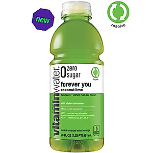 Vitamin Water ZERO Sugar - Forever You - Coconut Lime | 20 Fl Oz Bottles, Nutrient Enhanced Flavored Water w/Vitamins, Antioxidants, Electrolytes | Pack of 12