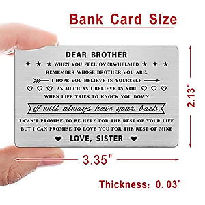 Jzxwan Brother Gifts from Sister, To My Brother Birthday Wedding Card from Sister, Personalized Christmas Father's day Gift for Brother