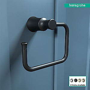 hansgrohe Towel Ring 8-inch Transitional Towel Holder in Matte Black, 04786670