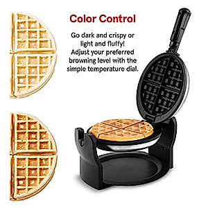 Gourmia GWM448 Rotating Waffle Maker - 180° Rotation - Variable browning control - Indicator lights - Easy to clean - Stainless steel
