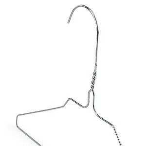 HANGERWORLD 50 Pack of Small Silver Metal Wire Hangers Petite, Teen Size, No Shoulder Bump - 14.2inch