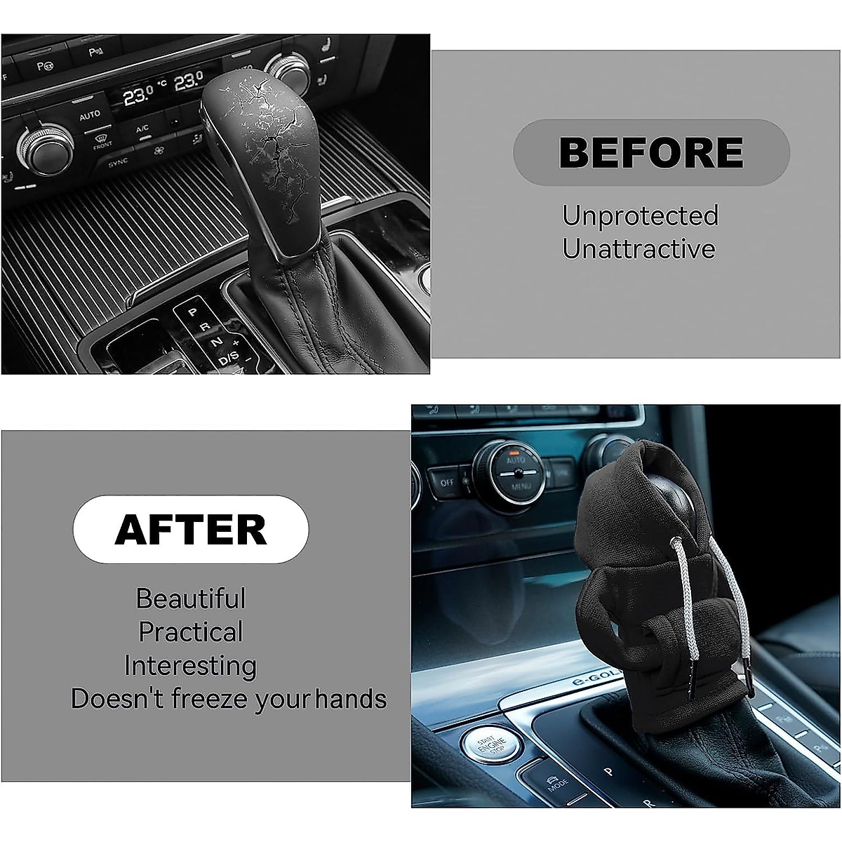 Dukebo Mini Car Gear Shift Cover Hoodie Car Gear Shift Cover, Interior Accessories Shift Knobs Fashionable Shirt Trim (Blue)