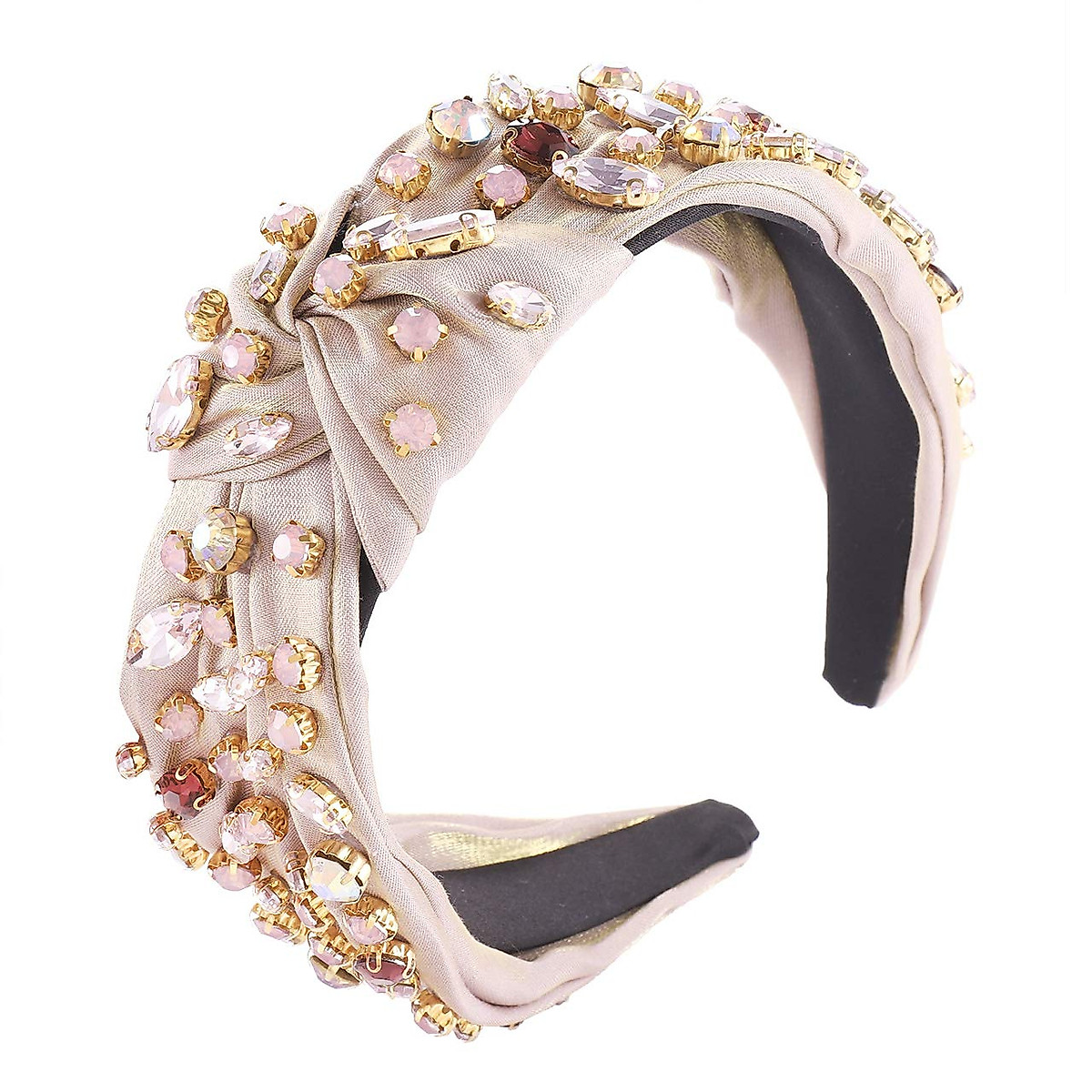 Crystal Velvet Headband Cross Knotted Turban Headdress Colorful rhinestone Statement Wide Hair Band Hoop Accessories For Women Girls