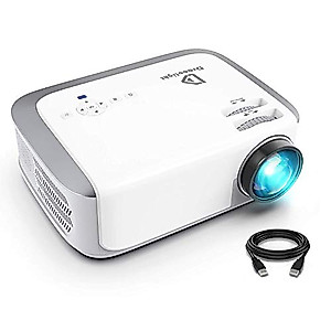 Projector, DracoLight 2020 6000 Lux Video Projector 50000 Hours Lamp Life Support 1080P Full HD, Compatible with Fire TV Stick, PS4, HDMI, VGA, AV and USB for Home Theater, Office Presentations