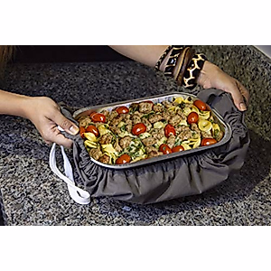 Grand Fusion 2 In 1 Casserole Carrier And Dish Towel For Kitchen, Machine Washable Kitchen Towels, Can Be Converted To Casserole Carrier For Hot Or Cold Food, Gray, Pack Of 1