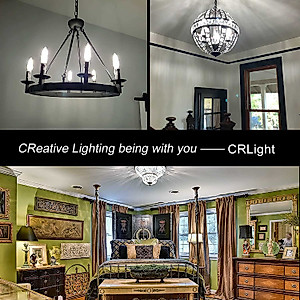 CRLight 10W High Brightness Dimmable LED Candelabra Bulb 5200K Daylight White, 90W Equivalent 900LM E12 LED Bulbs, Upgraded Lengthened B11 Clear Glass Chandelier Light Bulbs, 4 Pack