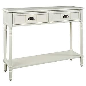 Signature Design by Ashley Goverton Vintage Casual 2 Drawer Console Sofa Table, White
