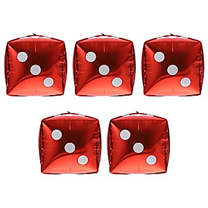 Gadpiparty 5Pcs Cube Dice Balloons Foil Helium Large Fairy Balloons Cartoon Wall Decor for Baby Shower Wedding Birthday Party Activities Photo Props