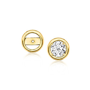 Ross-Simons 14kt Yellow Gold Bezel Earring Jackets