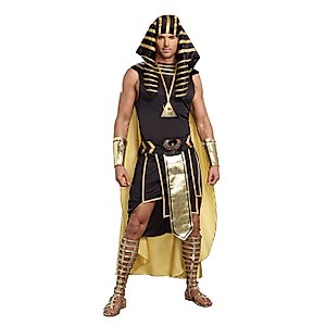 Dreamgirl Adult King Tut Costume, Mens Ancient Egyptian Pharaoh, Fashion King of Egypt Halloween Costume Medium