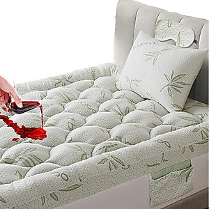 Mattress Topper with 1 Pillow Protector, Side Pocket, Waterproof Mattress Pad, Cooling Extra Thick Breathable Mattress Pad Cover,8-21” Deep Pocket-TwinXL Size