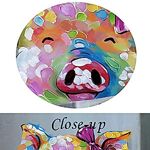 KREATIVE ARTS Funny Animal Painting Wall Decor Giclee Canvas Art Cute Pig Reading Newspaper on Toilet Painting Framed Prints Pictures to Hang for Bathroom Walls Decor 24x32inch