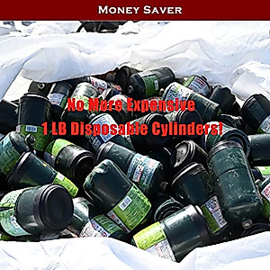 ATKKE Propane Refill Adapter Hose for 1 lb. Tanks, 48'' Propane Gas Extension Hose Fill 1lb Bottles from 20lb Tank, On/Off Shutoff Control Valve (QCC1 Type1 Inlet),4 Feet