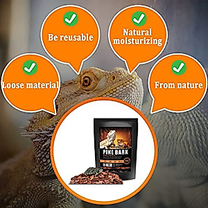 BNOSDM Reptile Bark Bedding Lizard Natural Wood Granule Substrate Clean Breeding and Bedding Flooring for Lizard Bearded Dragon Gecko Chameleon Tortoise