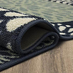 Mohawk Home Aurora Foliage Friends Floral Ornamental Medallions Area Rug, 5'x8', Blue