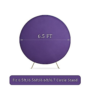 6.5ft Purple Round Backdrop Cover Suitable for 6.5ft 6.56ft 6.6ft Circle Stand Polyester Purple Birthday Party Wedding Photography Round Circle Arch Backdrop Cover