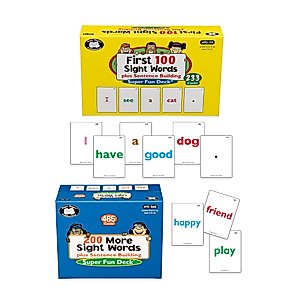 Super Duper Publications | Sight Words Plus Sentence Building Fun Deck Card Bundle | Educational Learning Resource for Children