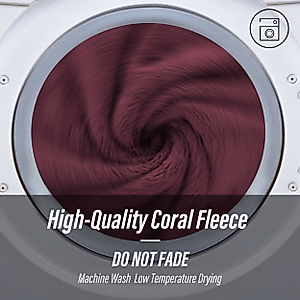 MOONQUEEN Ultra Soft Microfiber Coral Velvet Towel Set - Quick Drying, 2 Bath Towels, 2 Hand Towels, 2 Washcloths - Burgundy, 6 Pcs