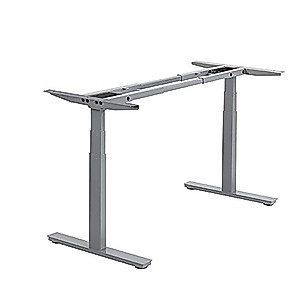 Autonomous A3-2021 Premium DIY Dual Motor Electric Standing Desk Frame, 25"-51" Height, 40"-73" Length Range, 300 lbs Lifting Capacity (No Table Top), High, Grey