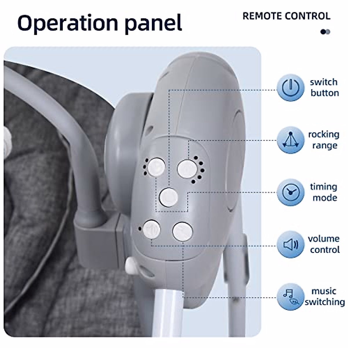 Vannetgo Comfort Portable Swing,Comfort Baby Rocking Chair with Soothing Music，Foldable,Bionic Design, Baby Rests Peacefully (25142)