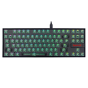 Redragon BBK552 Custom Gaming TKL Mechanical Keyboard Kit – 80% 87 Keys DIY RGB Fully Modular Keyboard - USB Wired Barebones Tenkeyless Keyboard HOT SWAPPABLE 3pin/5pin Switch, Black