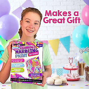 Original Stationery Rainbow Marbling Kit for Kids, to Make Marble Art and Craft Kids Will Love, Great Arts and Crafts and Rainbow Gifts for Girls