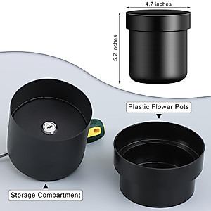 Dalmbox Flower Pot Secret Hidden Safe with Key Lock, Can Hide Money and Valuables, Suitable for Secret Storage, Plants Not Include (Black)