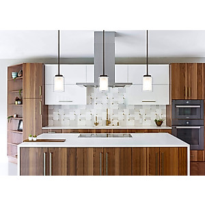 XiNBEi Lighting Pendant Lighting Modern 1 Light Mini Pendant Light with Dual Glass in Dark Bronze, Adjustable Hanging Ceiling Light for Kitchen & Living Room XB-P1195-DB