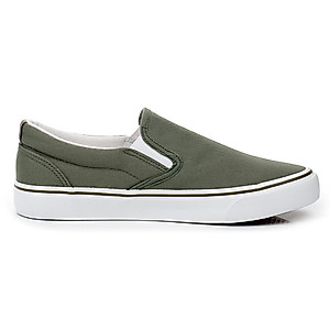 Cull4U Women's Classic Slip On Trainer Shoes (8 M US,Olive)