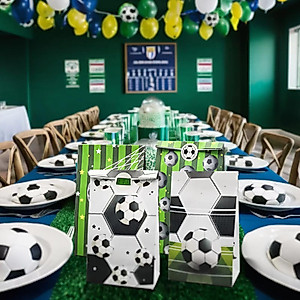 PQZFKSRU Football Soccer Party Candy Bags - 12pcs with kraft Paper Bags & Labels for Snacks, Candy & Party Favors - Perfect for Valentine's Day & Birthdays party favor bags