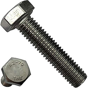 6mm x 35mm - 1.25 Pitch - 304 Stainless Steel Bolt - A2-70, Full Thread, Bright Finish, Machine Thread-Metric Includes Bolts + Nuts + WASHERS (20)