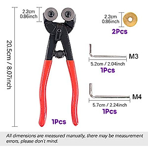 Swpeet 5Pcs Heavy Duty Glass Mosaic Cutter Kit, 8 Inch Wheeled Glass Nipper Pliers Tool with 2Pcs Replacement Blade and 2Pcs Allen Wrench