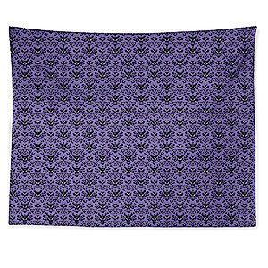 KULUSSY Funny Horror Tapestry Wall Hanging Halloween Haunted Mansion Mystic Skull Grim Ghosts Wall Decor Art Black and Purple Tapestries Aesthetic for Bedroom Living Room College Dorm (60x50 Inches