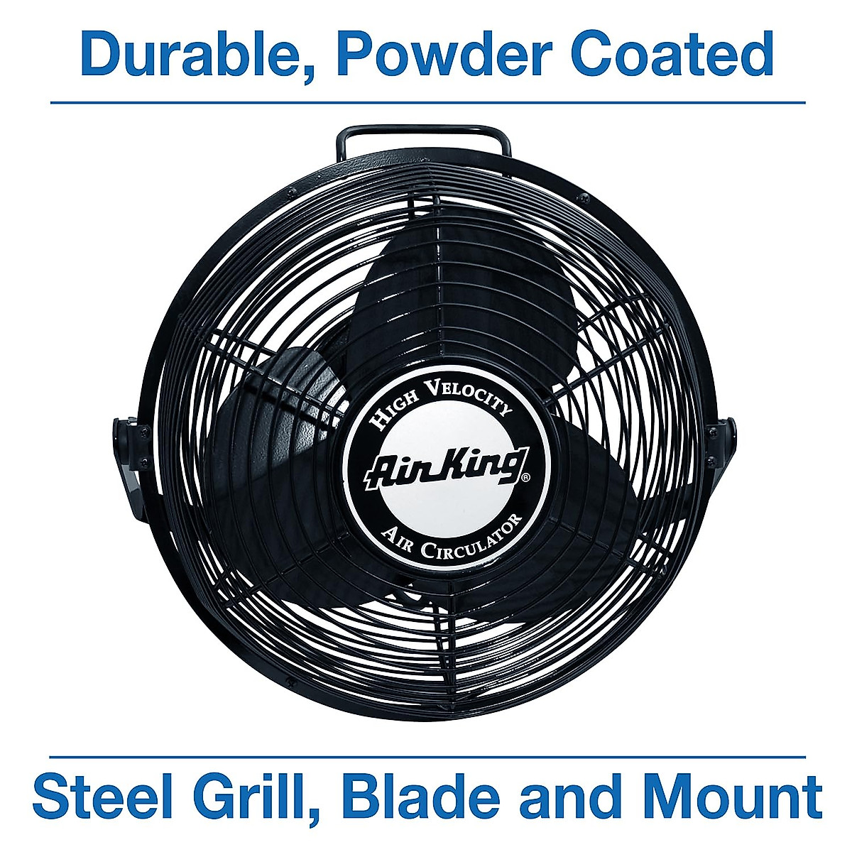 Air King 9312 Powder-Coated Steel Multi-Mount Wall Fan, Black