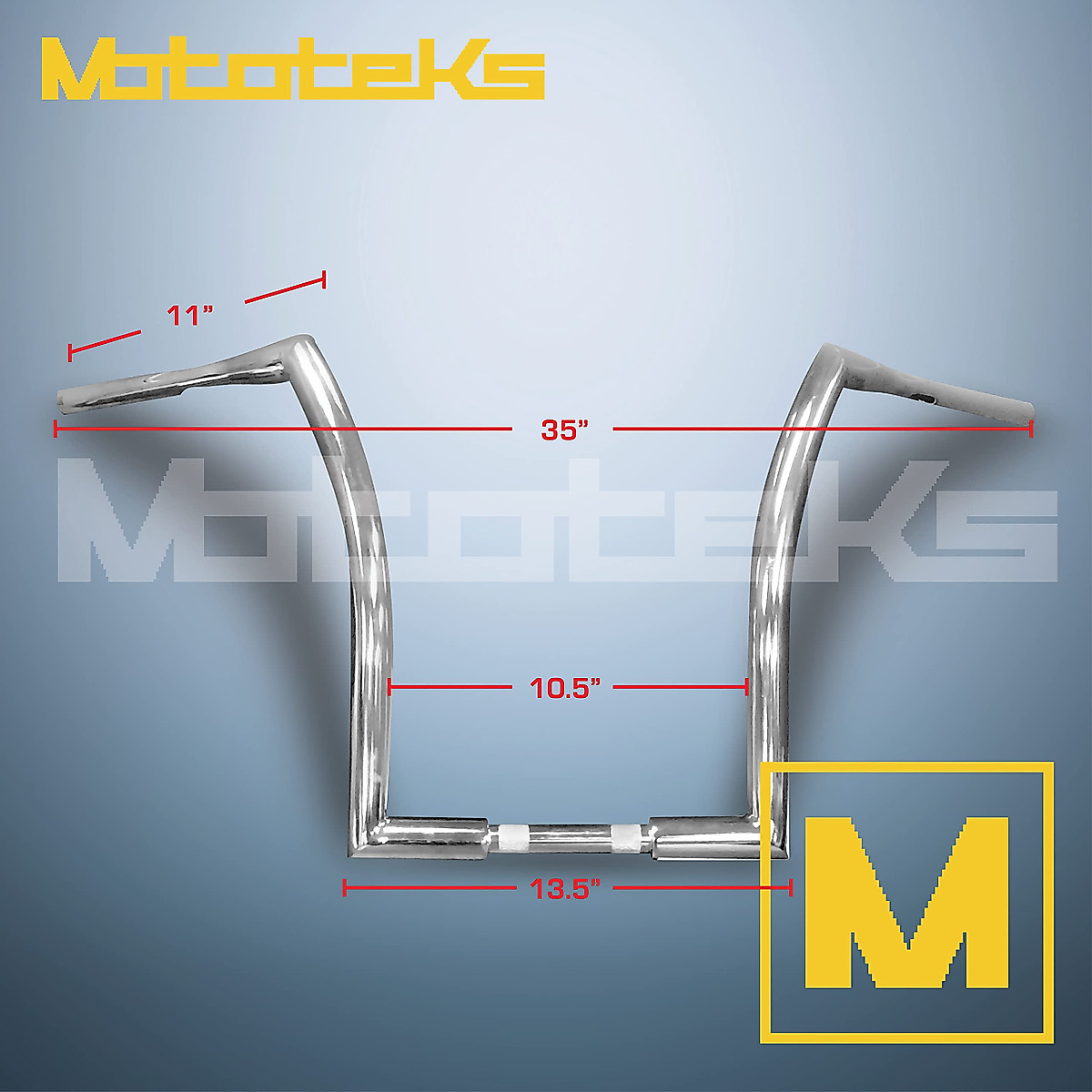 APE HANGER HANDLEBARS FAT 1-1/2" MONSTER BARS FOR HARLEY MODELS (Black, 14")