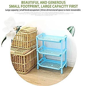 PLGEBR 3 Layers Kitchen Organizer Storage Rack Plastic Assembled Sundries Organization Holder Bathroom Home Storage Shelf